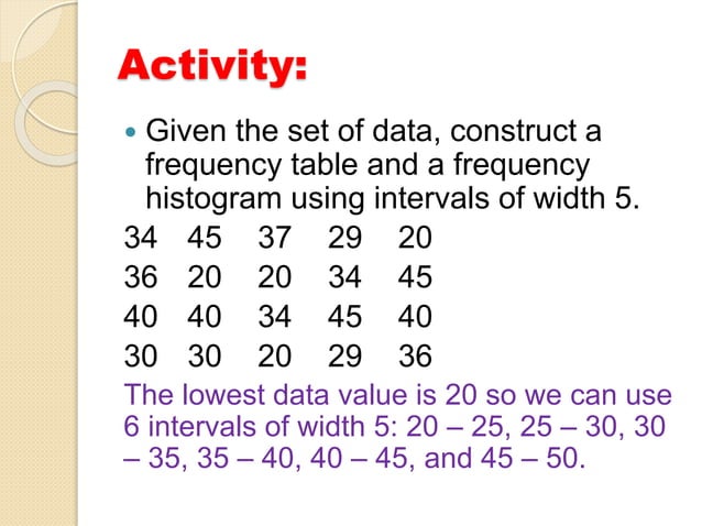 Organizing data using frequency distribution | PPTX