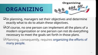 Organizing Function of Management, Introduction to Management | PPTX