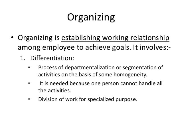 Organizing function of management
