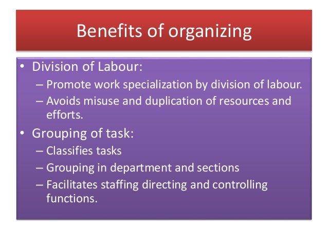 Organizing function of management