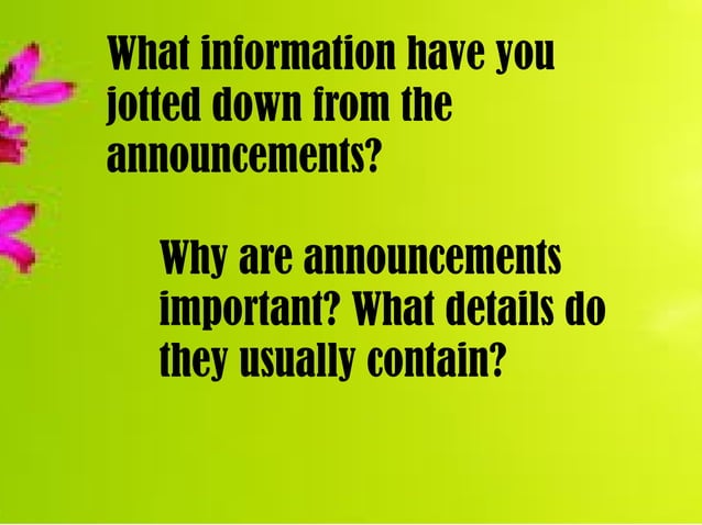 Organizing information from secondary sources writing an announcement.pptx