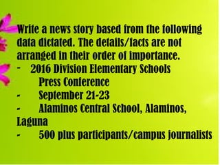 Organizing information from secondary sources writing an announcement.pptx