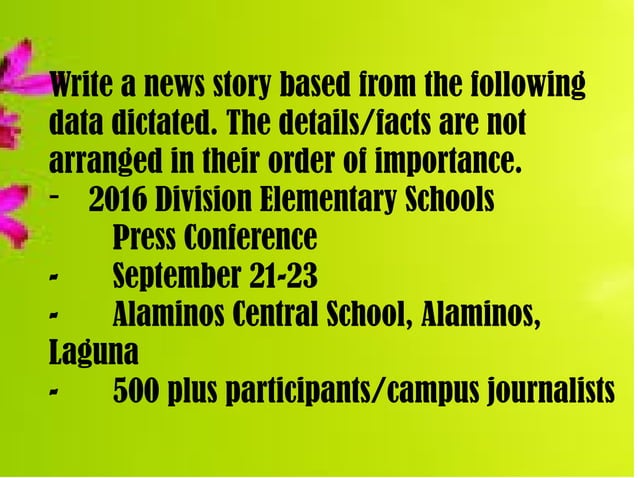 Organizing information from secondary sources writing an announcement.pptx