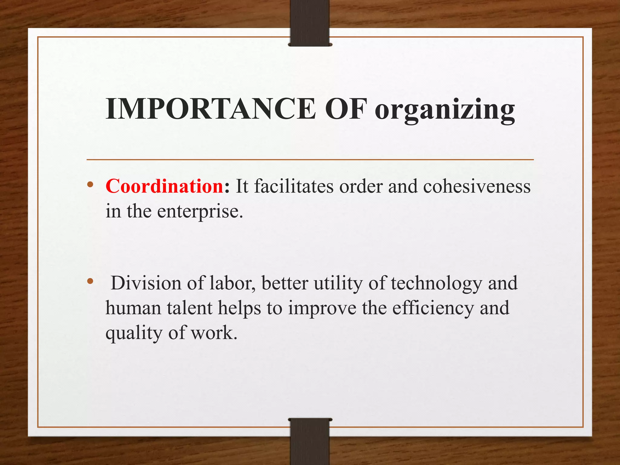 Organizing in management | PPT