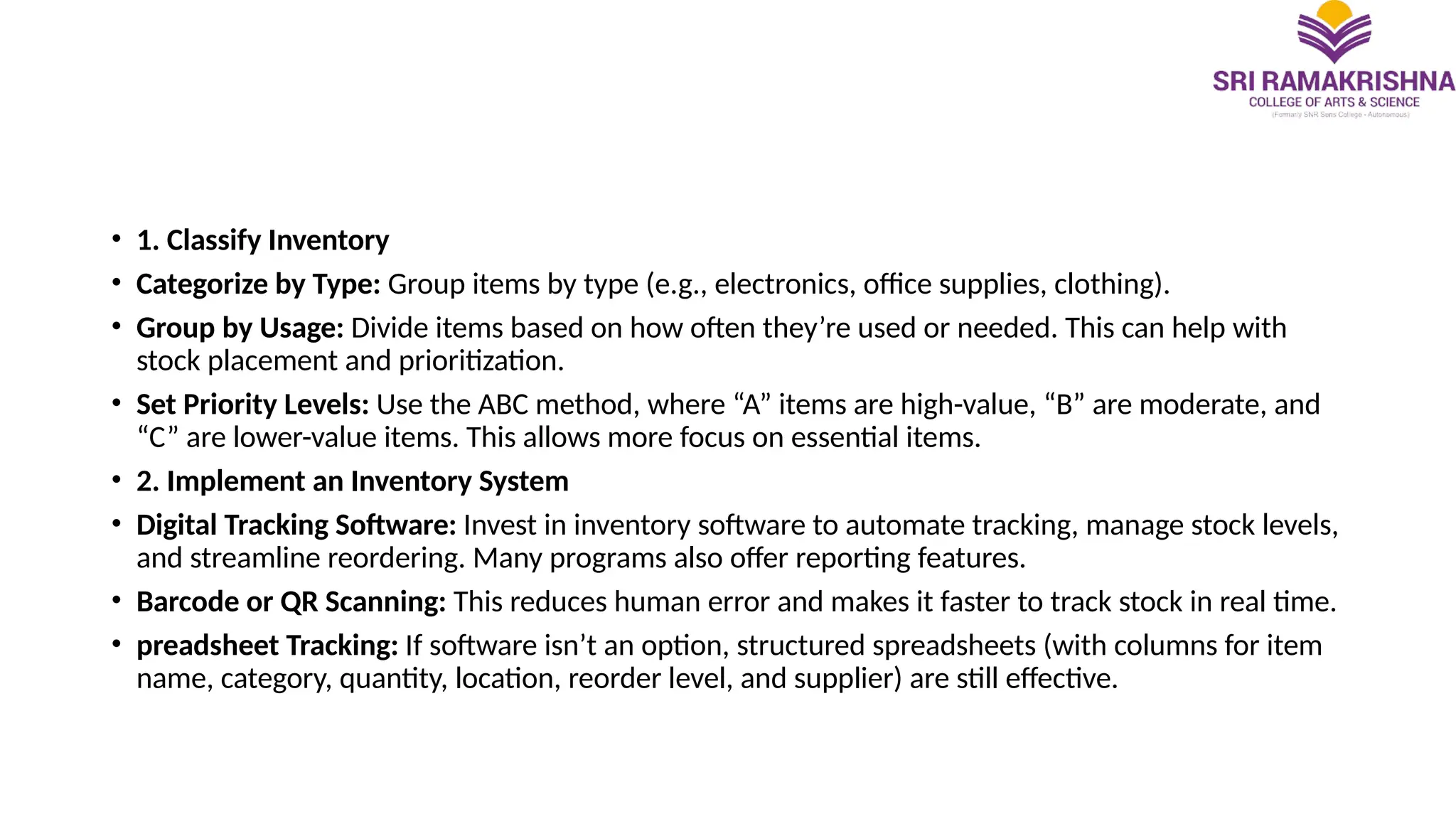 Organizing inventory.pptx - Storage Layout: - Inventory Management ...