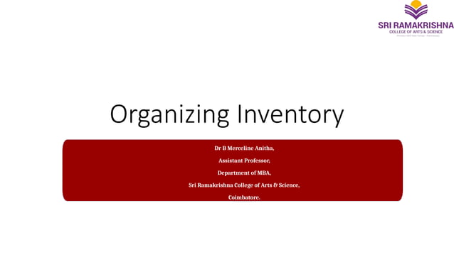 Organizing inventory.pptx - Storage Layout: - Inventory Management ...