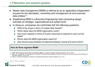 Organizing Master Data Management | PPT