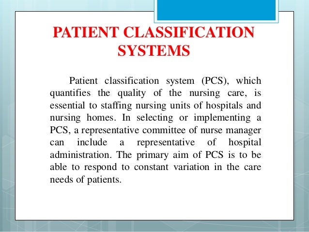 Organizing nursing services