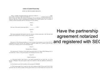 Organizing partnership | PPT | Business | Business and Finance