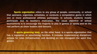 Organizing sports tournament | PPTX