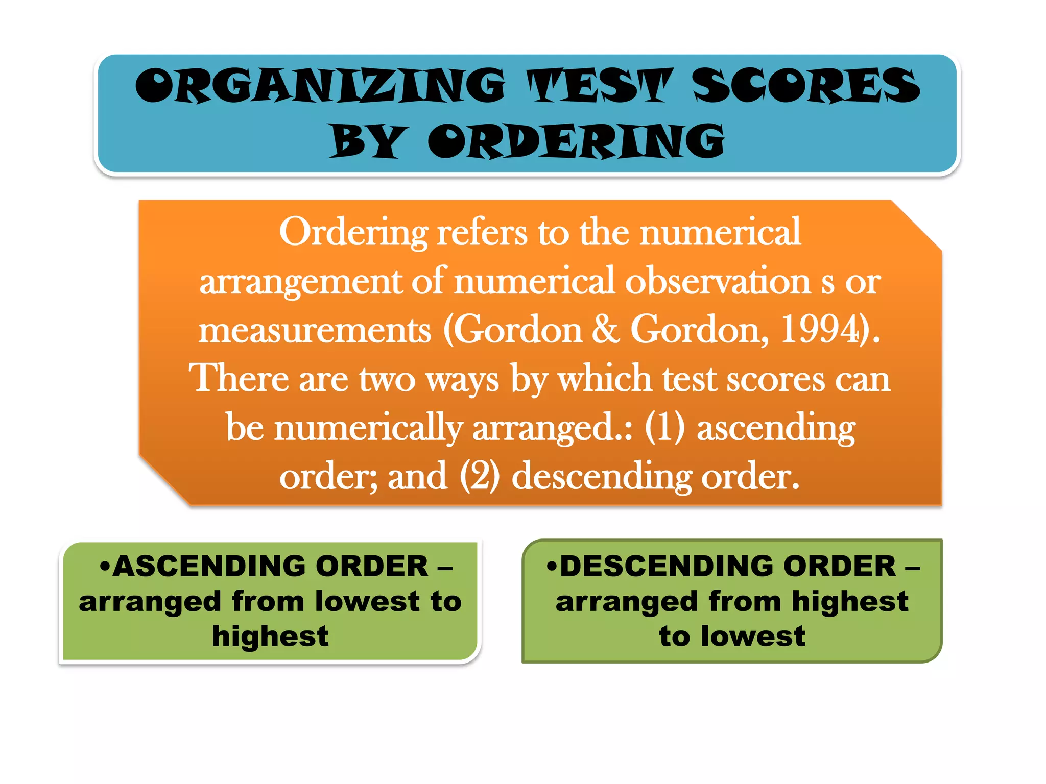 Organizing test scores for statistical analysis | PPTX