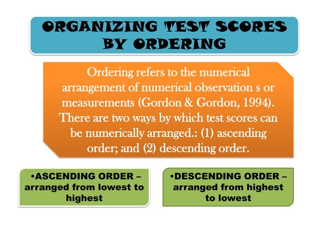 Organizing test scores for statistical analysis | PPTX | Standardized ...