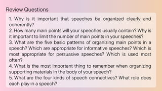 Organizing the Body of the Speech- Public Communication | PDF