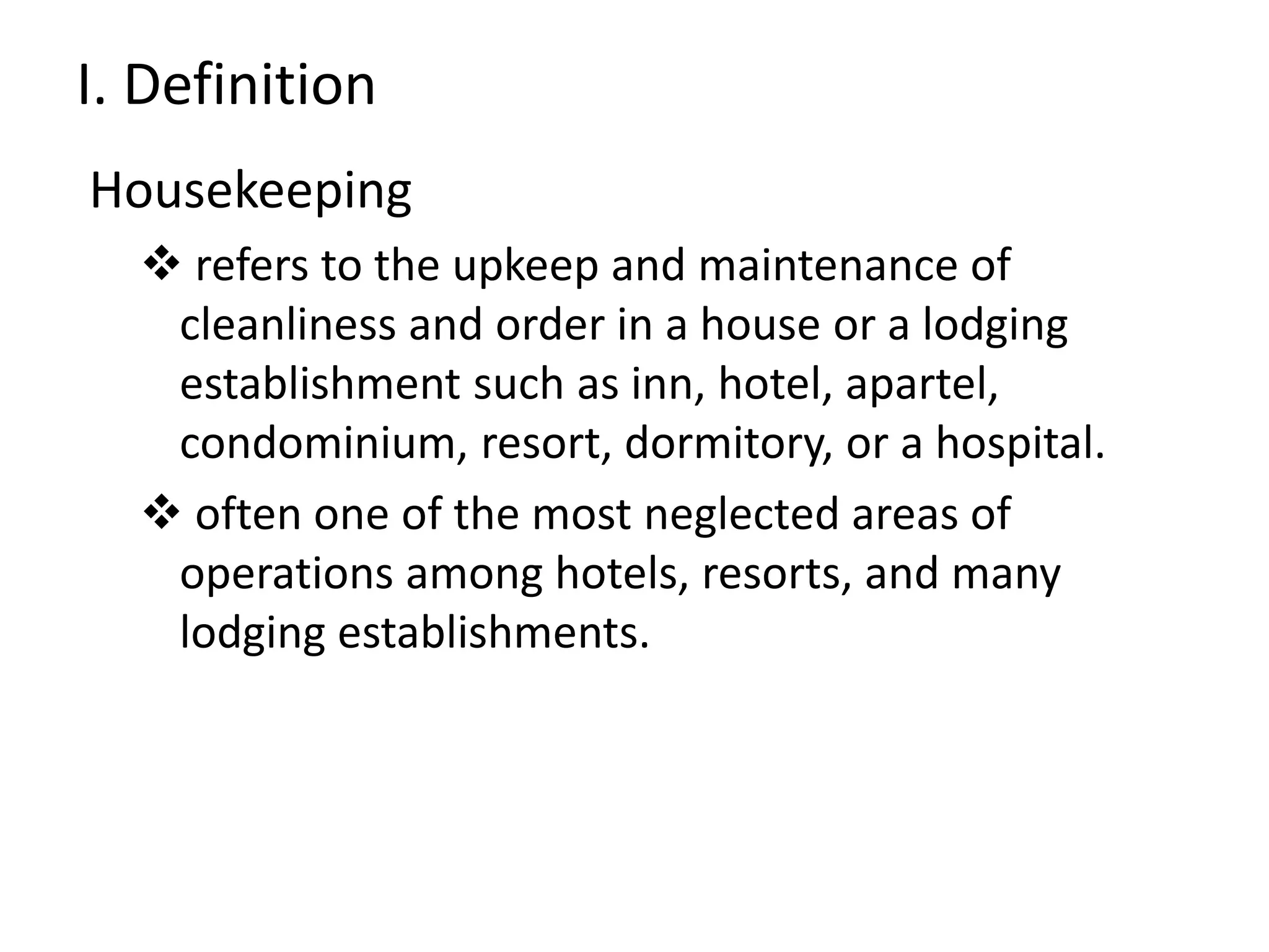 Organizing the housekeeping job | PPTX