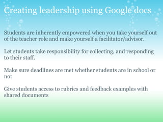 Organizing the Newsroom Using Google Docs | PPT
