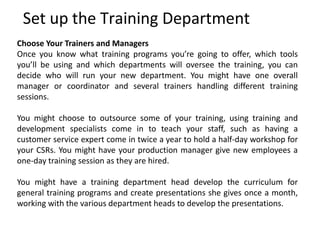 Organizing Training department.pptx | Business Administration | Business