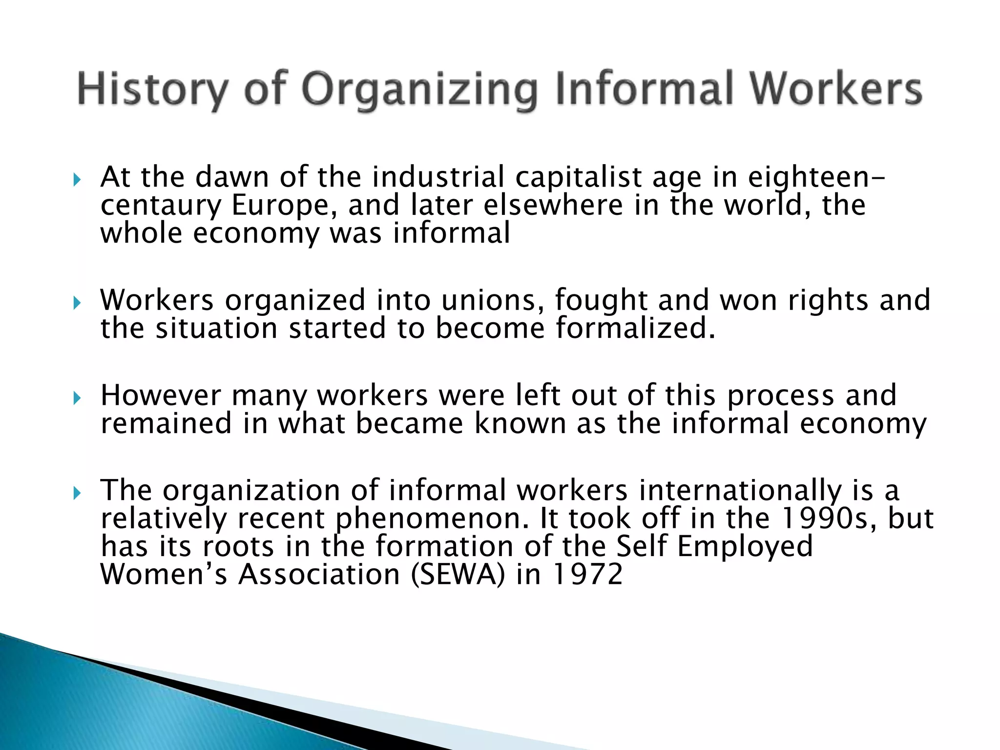 Organizing workers in informal economy | PPTX