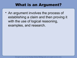 Organizing your argument—OWL | PPT