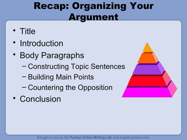 Organizing your argument—OWL | PPT | Science