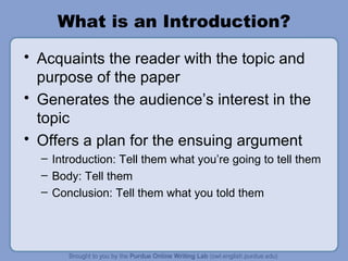 Organizing your argument—OWL | PPT