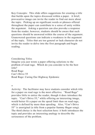 Organizing Your ArgumentRationale Welcome to O.docx