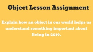 Organizing your object lesson | PPT