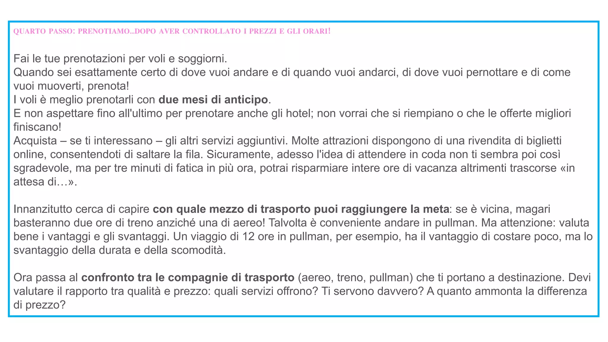 Organizzare un viaggio | PPTX