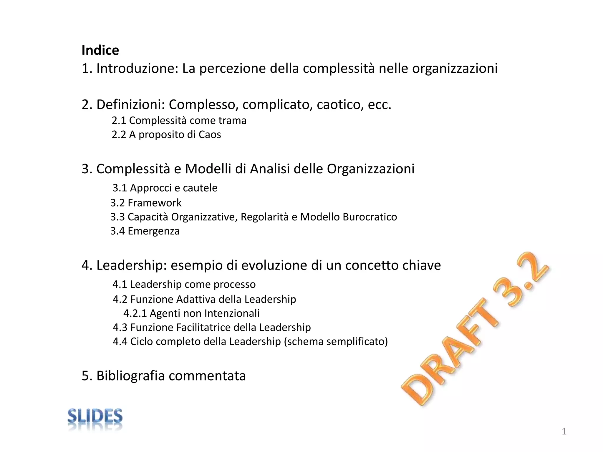Organizzazione e Complessità | PPTX