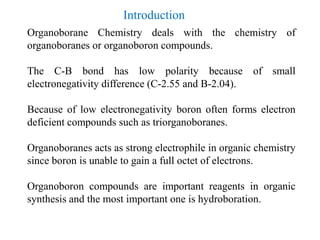 Organoborane or Organoboron compounds | PPTX