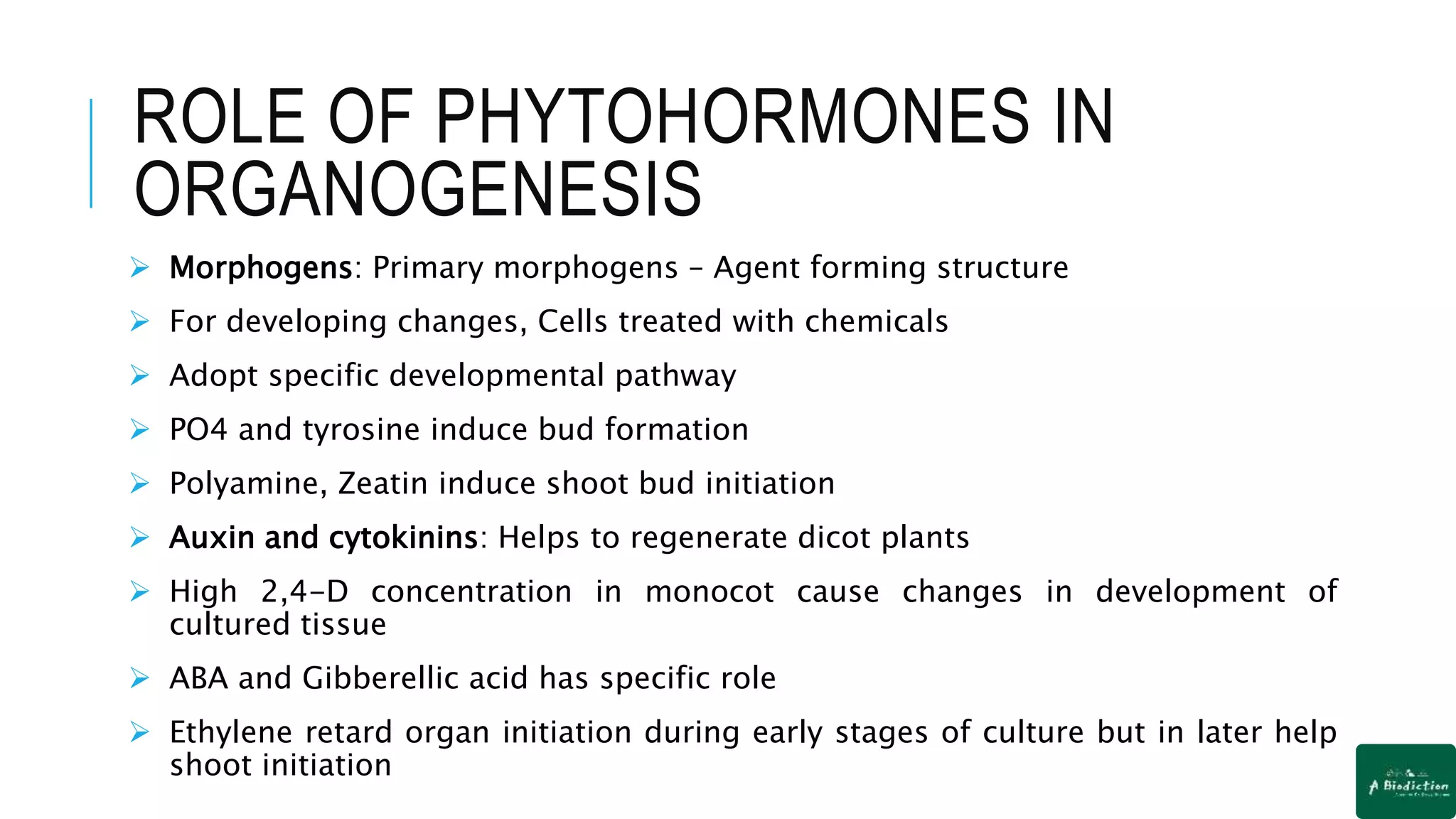 Plant Tissue Culture - Organogenesis | PPTX