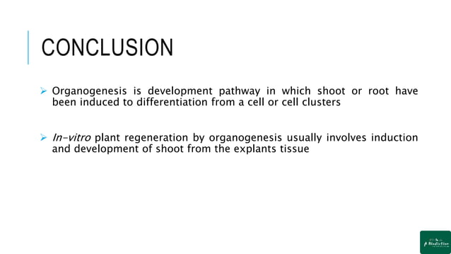 Plant Tissue Culture - Organogenesis | PPTX
