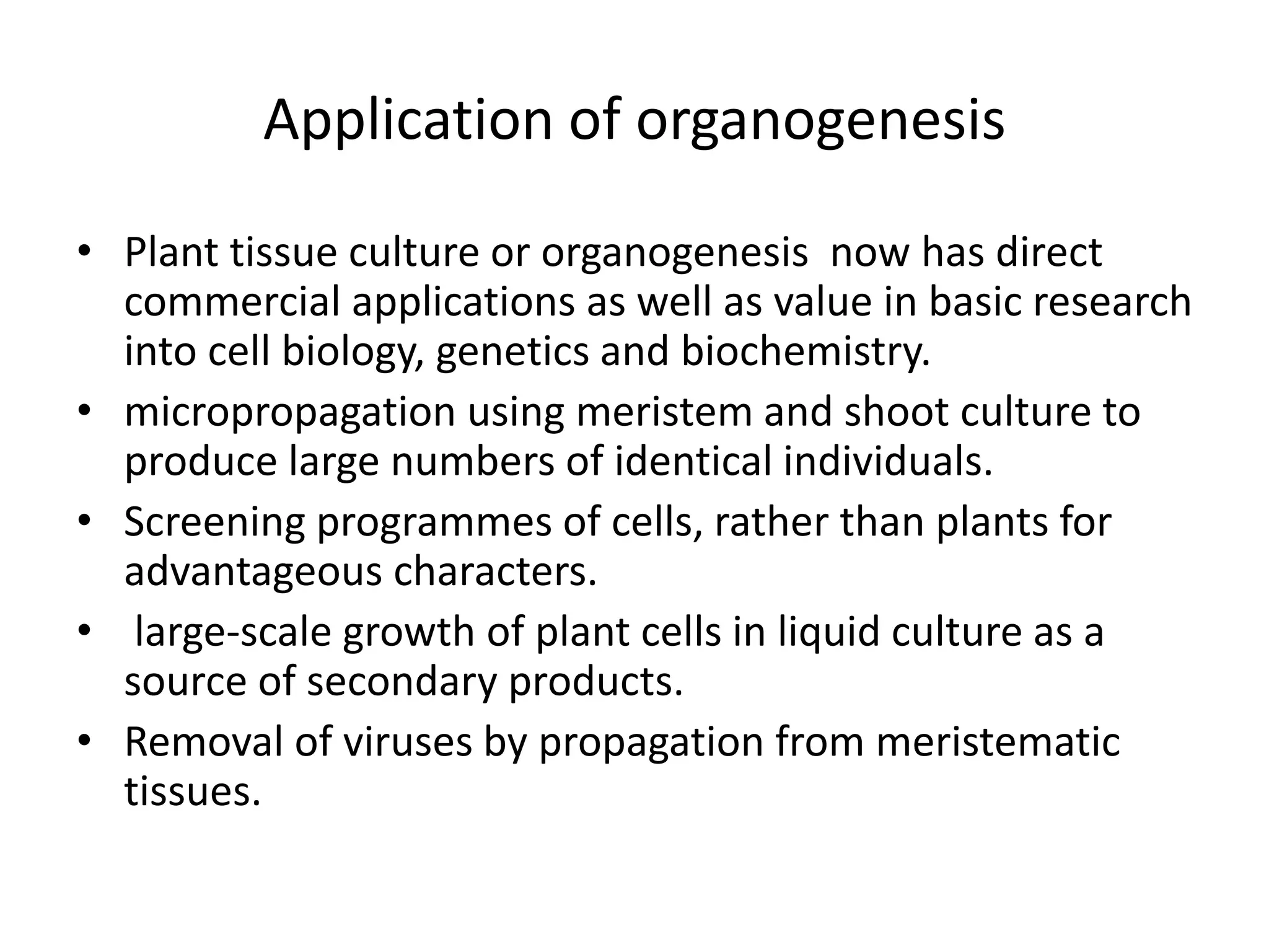 Organogenesis, in plant tissue culture | PPTX