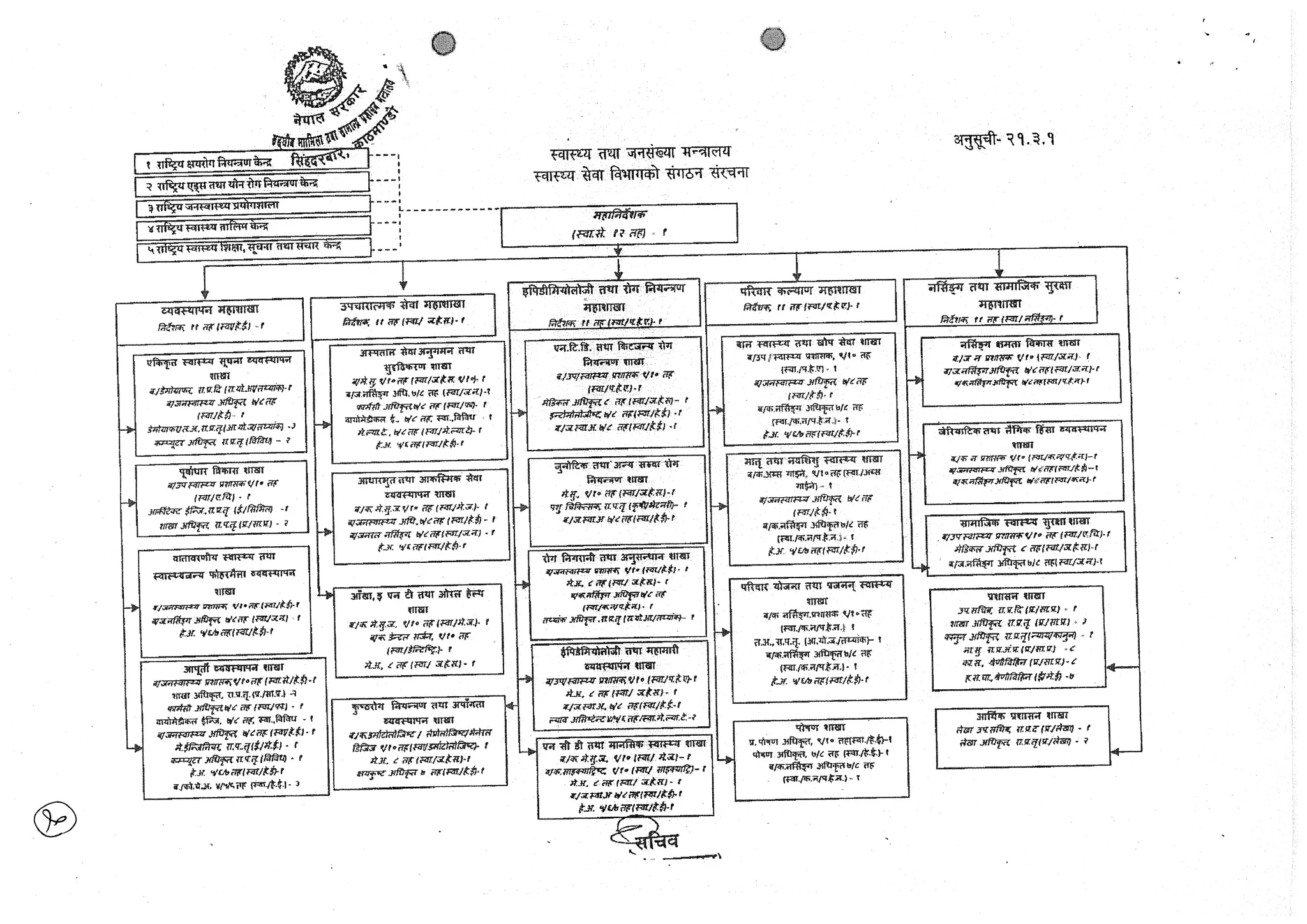 Organogram of Ministry Of Health and Population !! | PDF