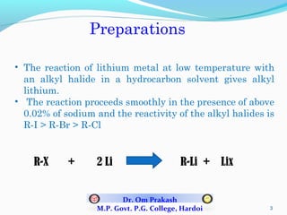 Organolithium Compounds and Reactions | PPS
