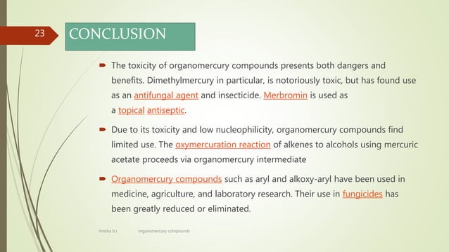 Organo mercuary compounds | PPTX | Chemistry | Science