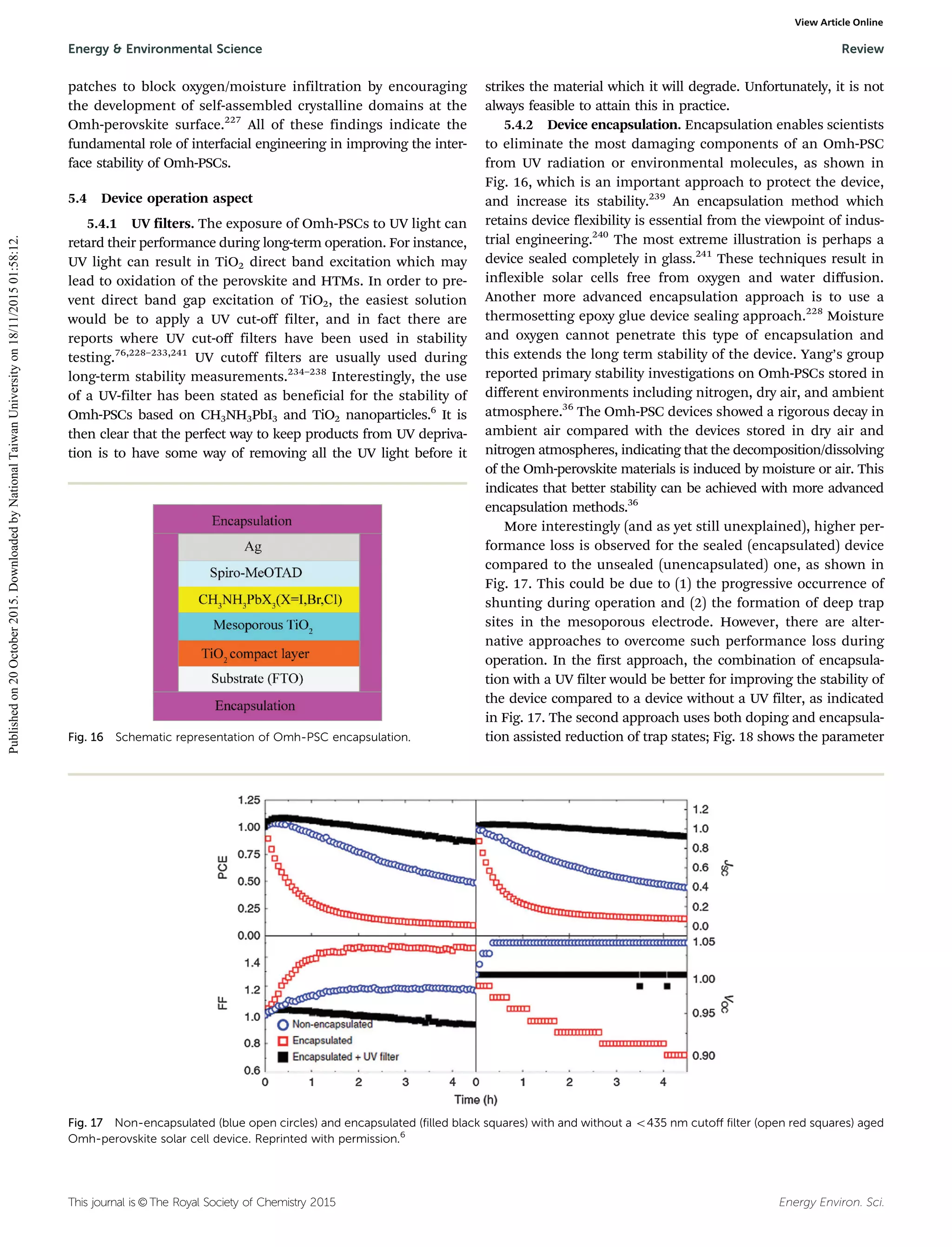 Organometal halide perovskite solar cells: Degradation and stability | PDF
