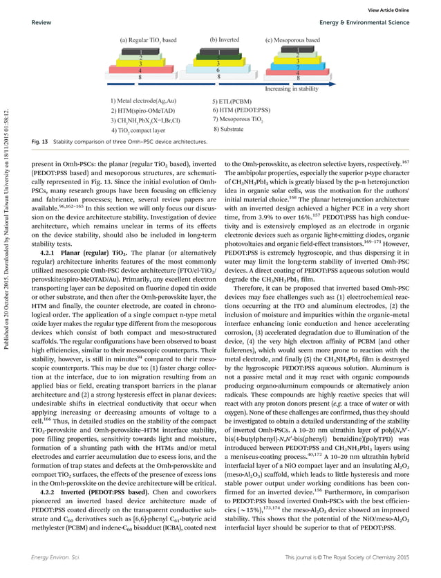 Organometal halide perovskite solar cells: Degradation and stability | PDF