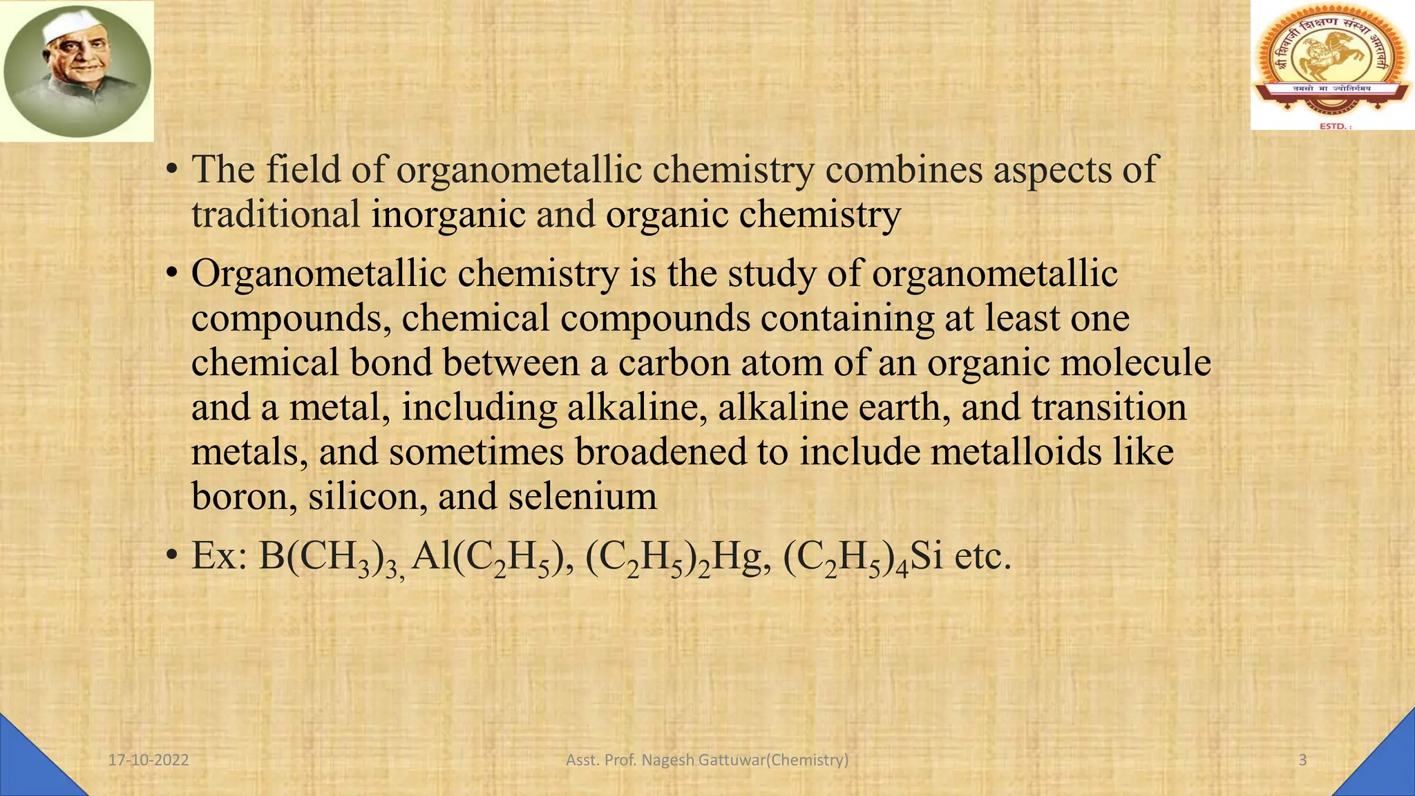 Organometallic Chemistry for any B. Sc. students | PDF