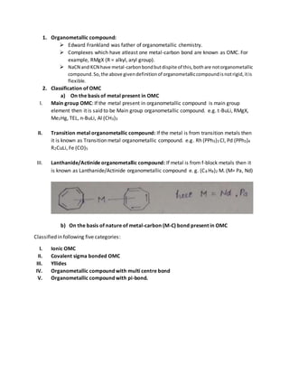 Organometallic compound and metal corbonyls b. sc 6th sem | PDF