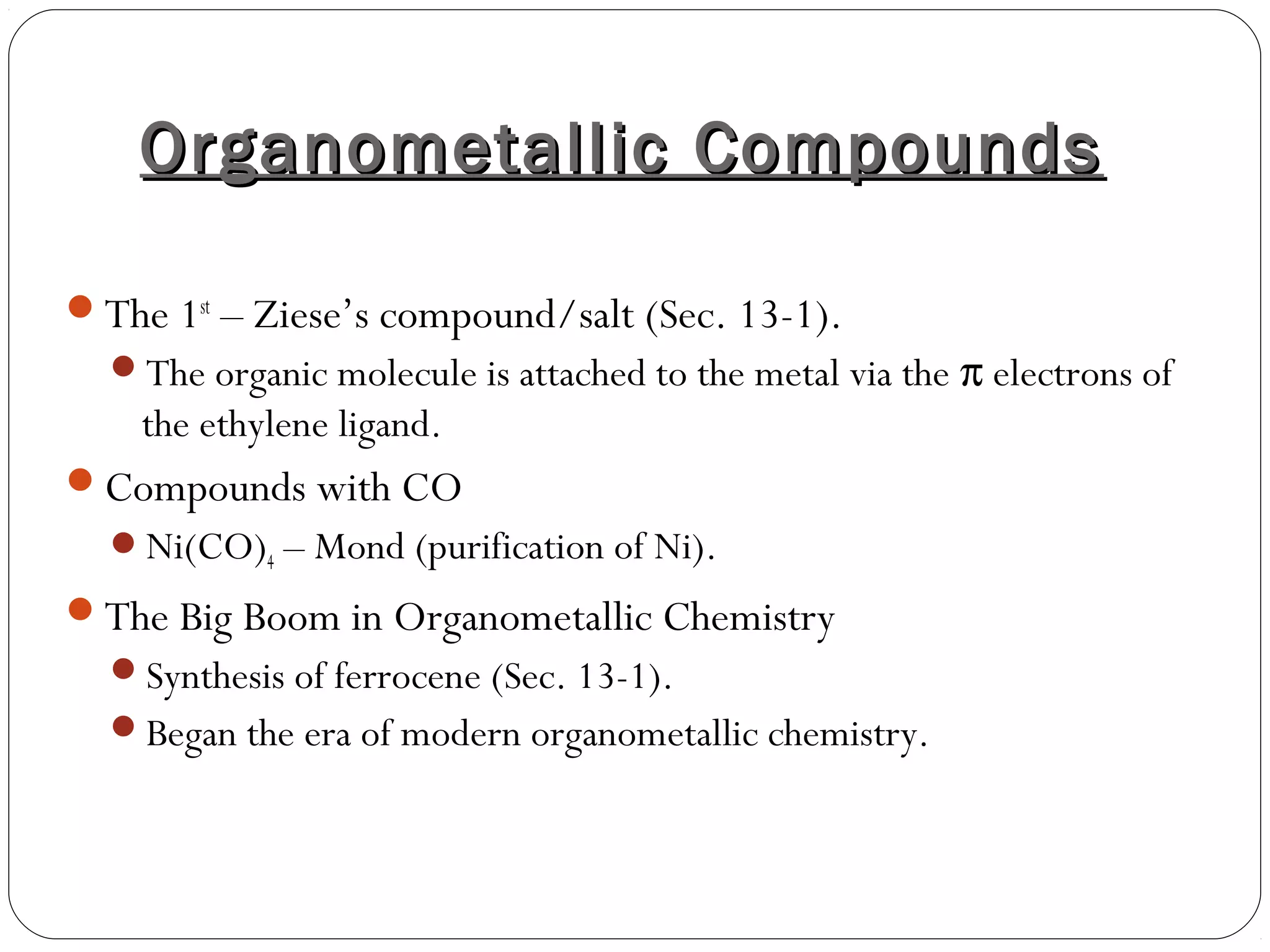 Organometallic compounds | PPT