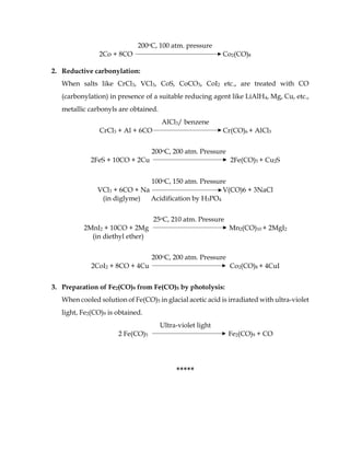 Organometallic Compounds_Notes.pdf sem 4 | PDF