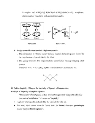 Organometallic Compounds_Notes.pdf sem 4 | PDF