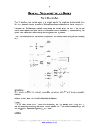 Organometallics Lecture Notes by Chemistry | PDF