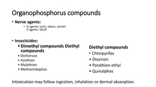 Organophosphate poisoning and its management | PPTX