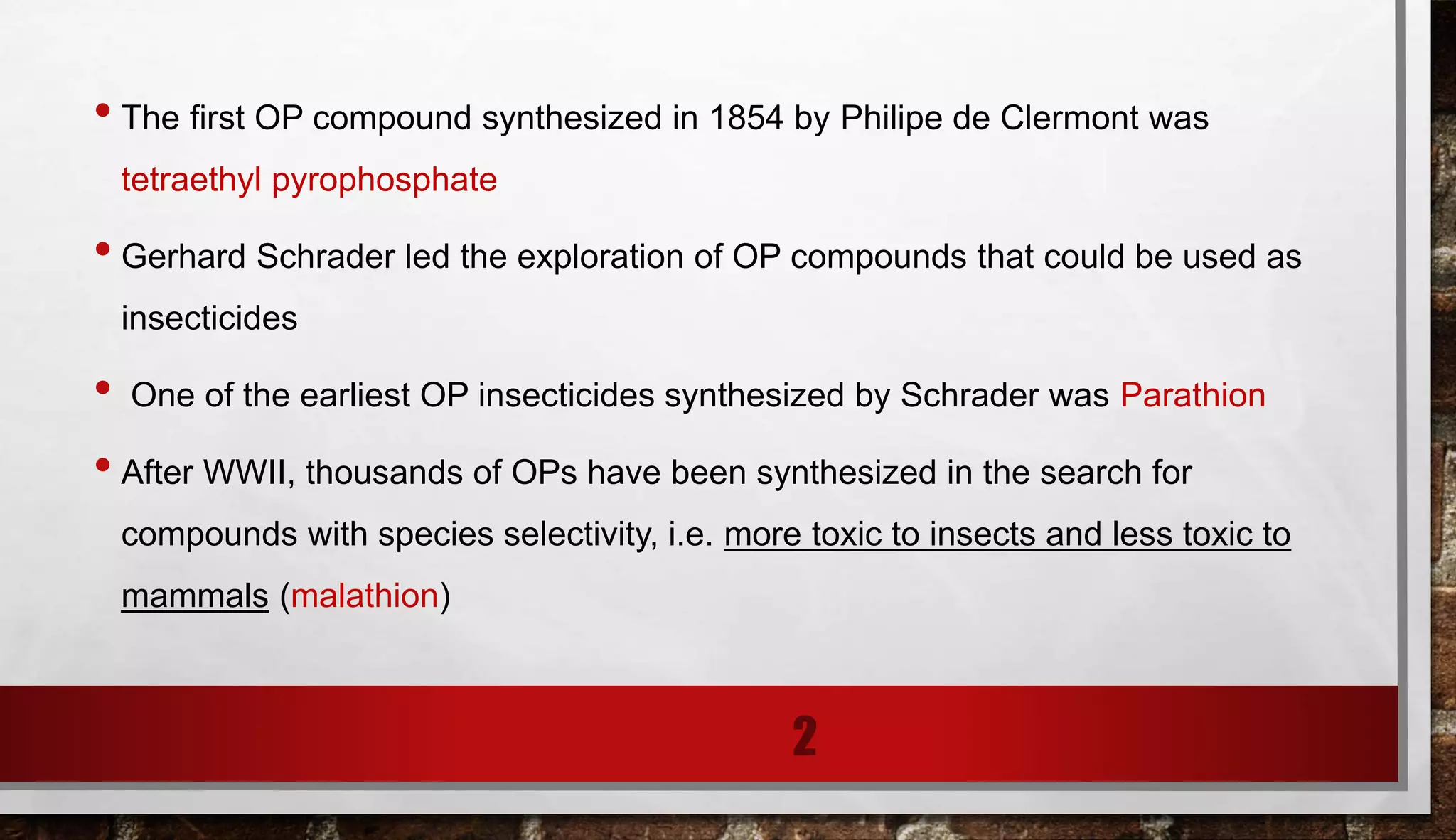 Organophosphorous insecticides | PPTX