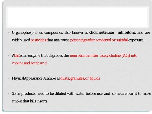 organo phosphorus poisoning | PPTX | Heart and Cardiovascular Diseases ...