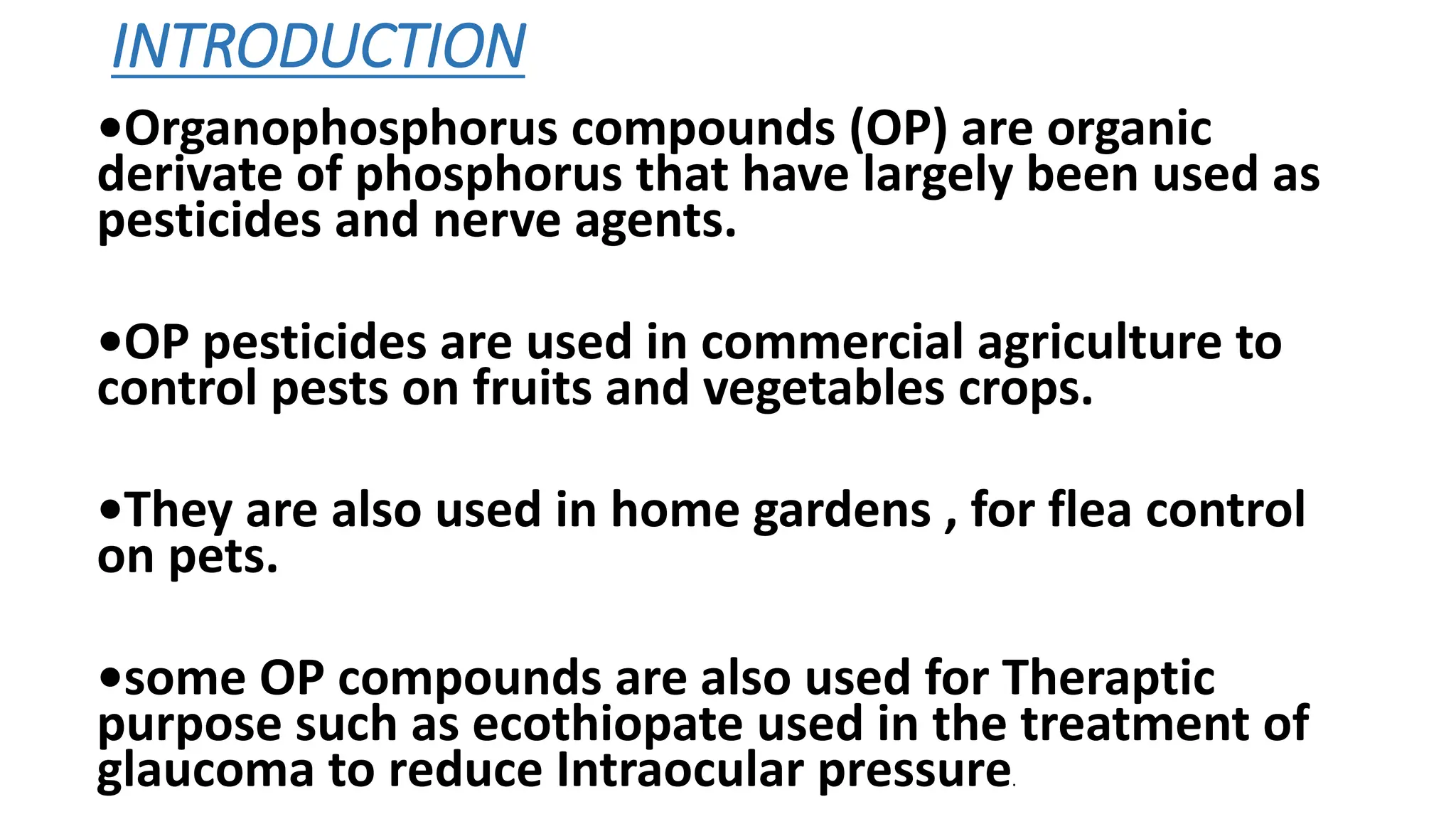 Organophosphorus poisoning presentation for postgraduate medicine level ...