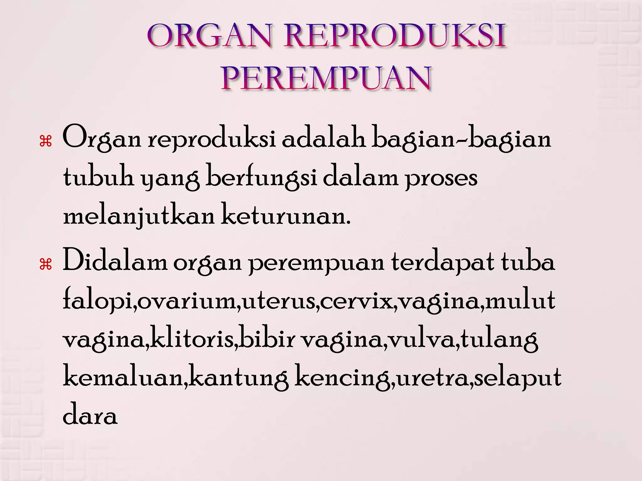 Organ reproduksi perempuan dan laki laki | PPTX