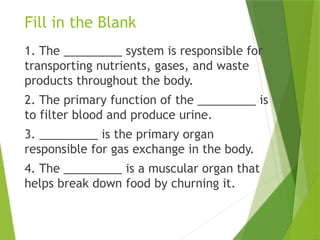 Organs_and_Organ_Systems_Quiz. for students ppt | PPTX