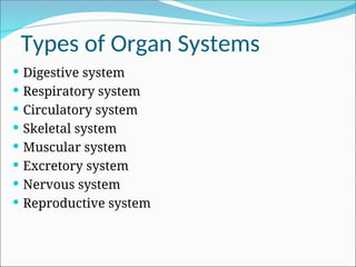 organ systems in earth and life science -ppt | PPT